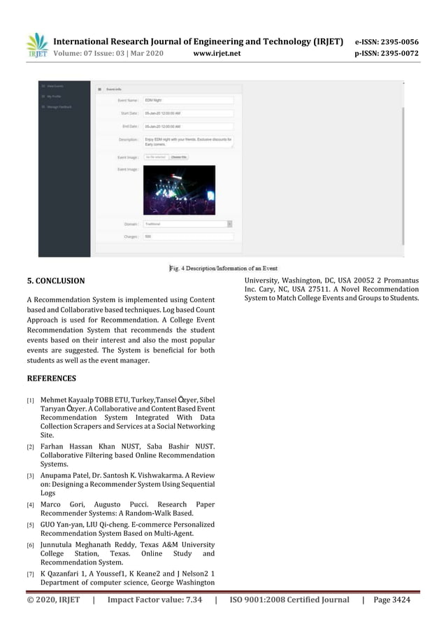 IRJET - College Event Recommendation System using LOG based Count Method | PDF | Operating ...