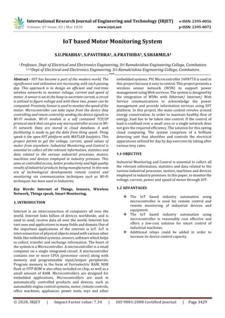 IRJET - IoT based Motor Monitoring System | PDF | Internet of Things | Internet