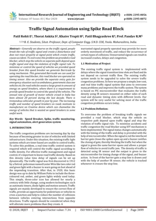 IRJET - Traffic Signal Automation using Spike Road Block | PDF | Radio Control | Hobbies & Interests