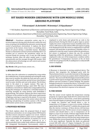 IRJET- IoT based Modern Greenhouse with GSM Module using Arduino Platform | PDF | Gardening ...