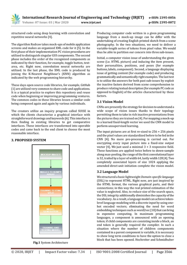 Irjet Generation Of Html Code Using Machine Learning Techniques From Mock Up Images Pdf Web