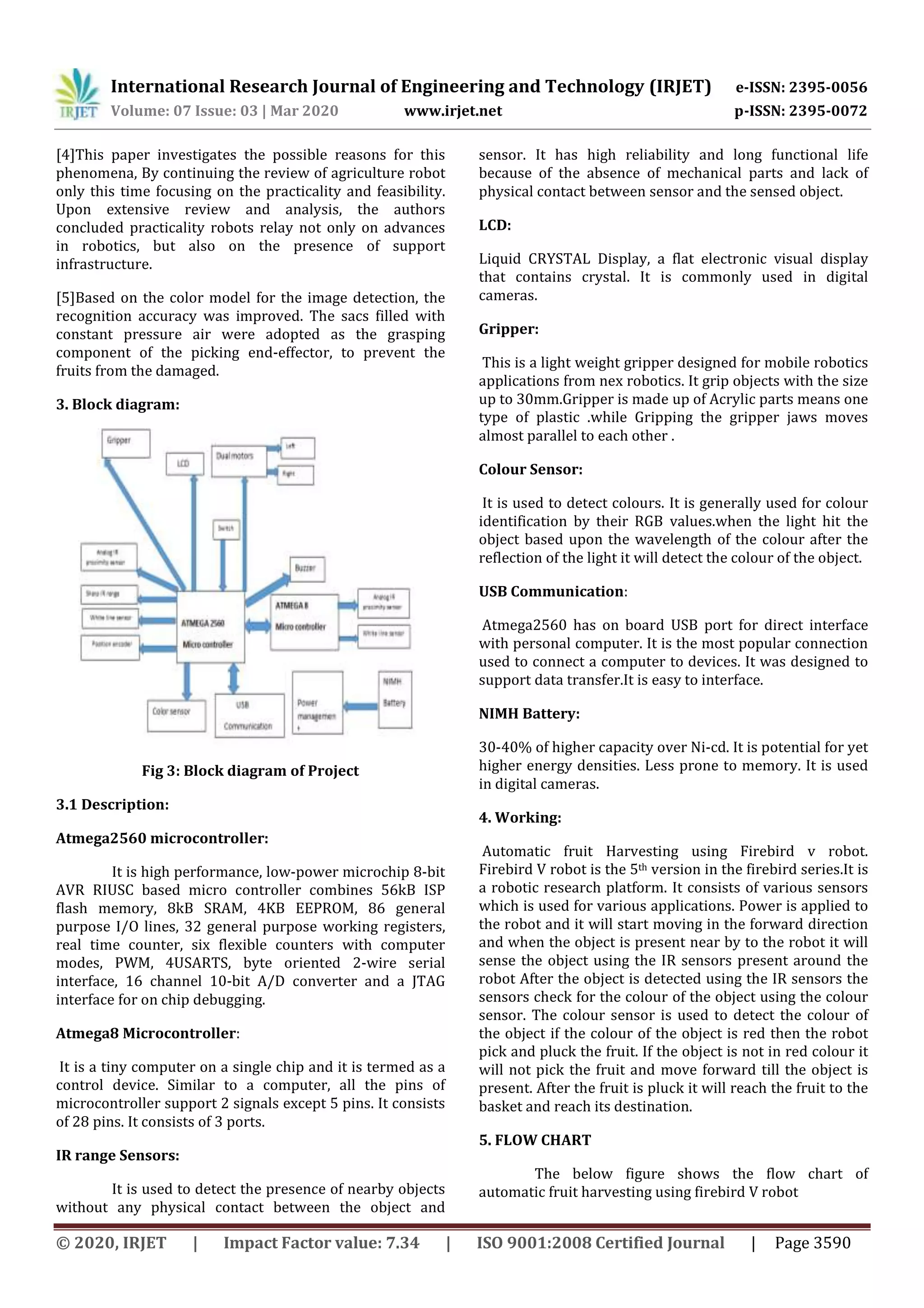 IRJET- Automatic Fruit Harvesting using Firebird V ATMEGA 2560 | PDF