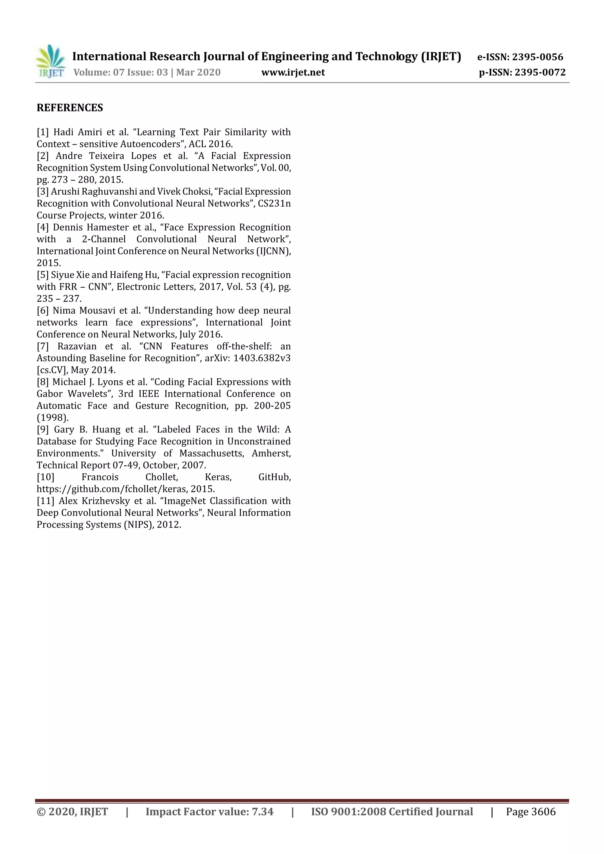 IRJET- A Study of Different Convolution Neural Network Architectures for Human Facial Emotion ...