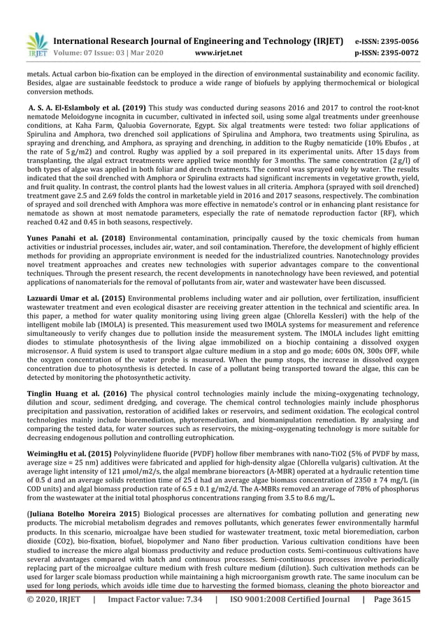 IRJET- Application of Algae in Air Pollution Control Technique | PDF