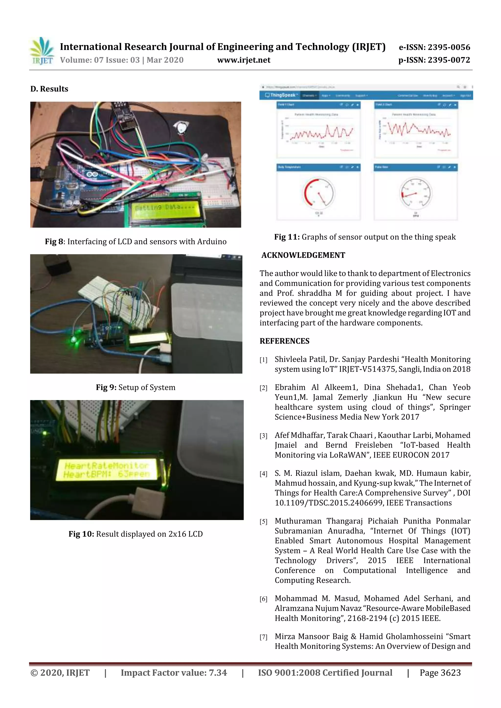 IRJET- IoT based Patient Health Monitoring using ESP8266 | PDF