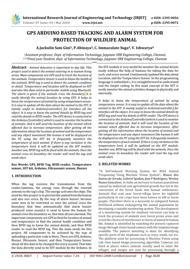 IRJET- GPS Arduino based Tracking and Alarm System for Protection of ...