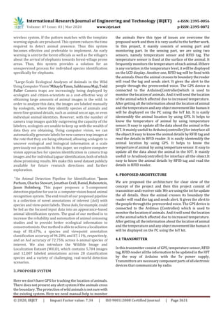 IRJET- GPS Arduino based Tracking and Alarm System for Protection of Wildlife Animal | PDF