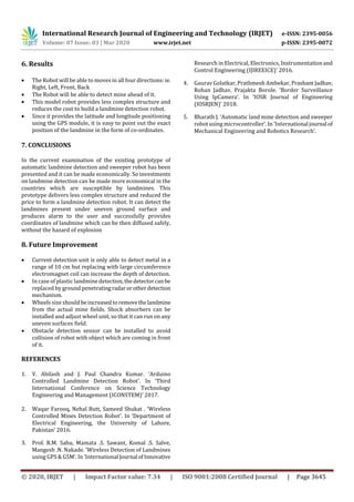 IRJET - Detection of Landmine using Robotic Vehicle | PDF