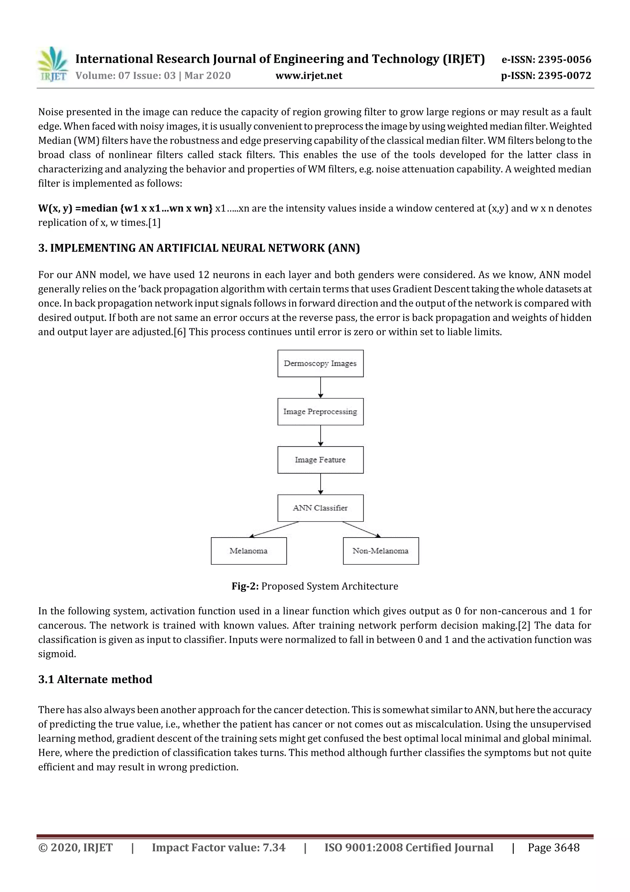 IRJET -Malignancy Detection using Pattern Recognition and ANNS | PDF
