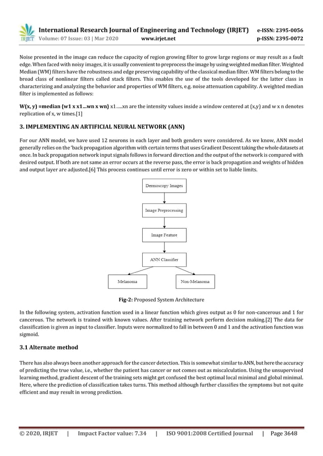 IRJET -Malignancy Detection using Pattern Recognition and ANNS | PDF