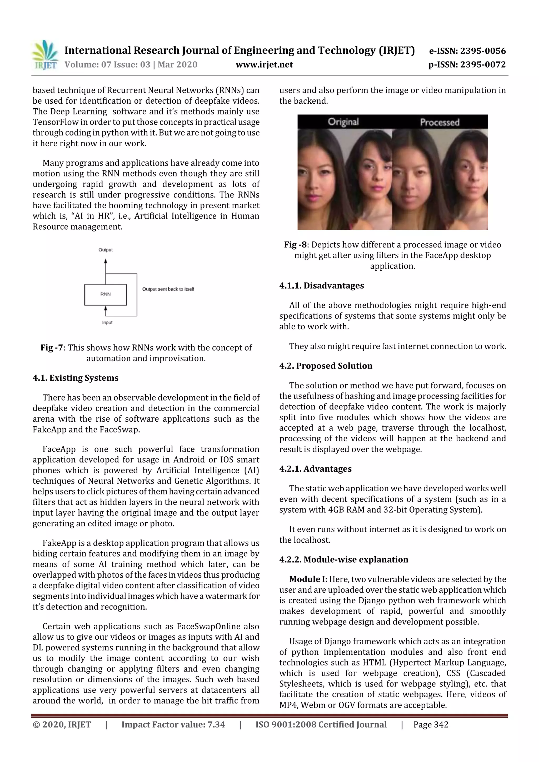 IRJET - Deepfake Video Detection using Image Processing and Hashing Tools | PDF