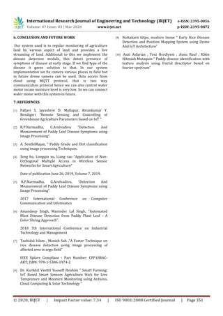 IRJET - Farmer Surveillance System with Paddy Disease Detection | PDF
