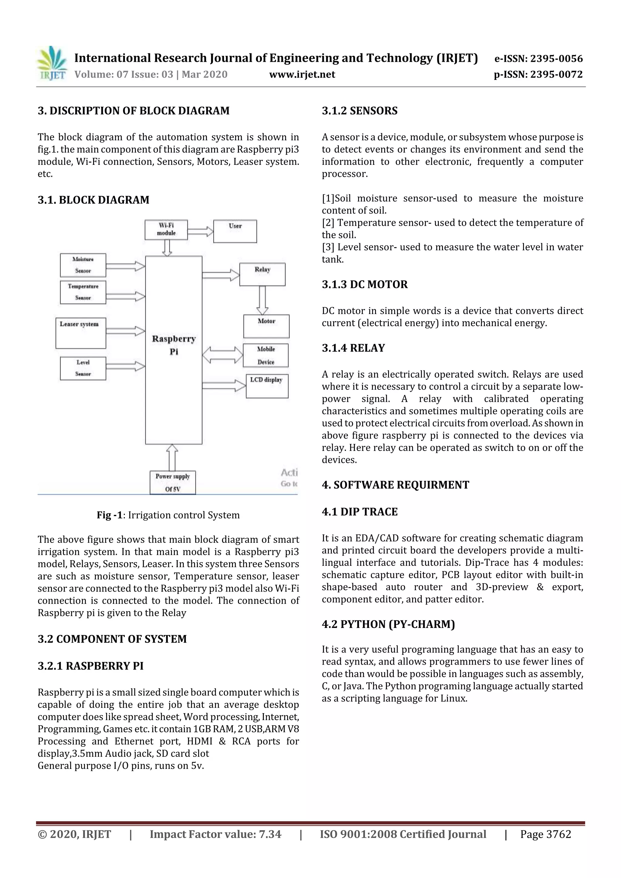 IRJET - IoT based Smart Irrigation System using Raspberry Pi3 | PDF