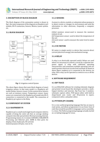 IRJET - IoT based Smart Irrigation System using Raspberry Pi3 | PDF