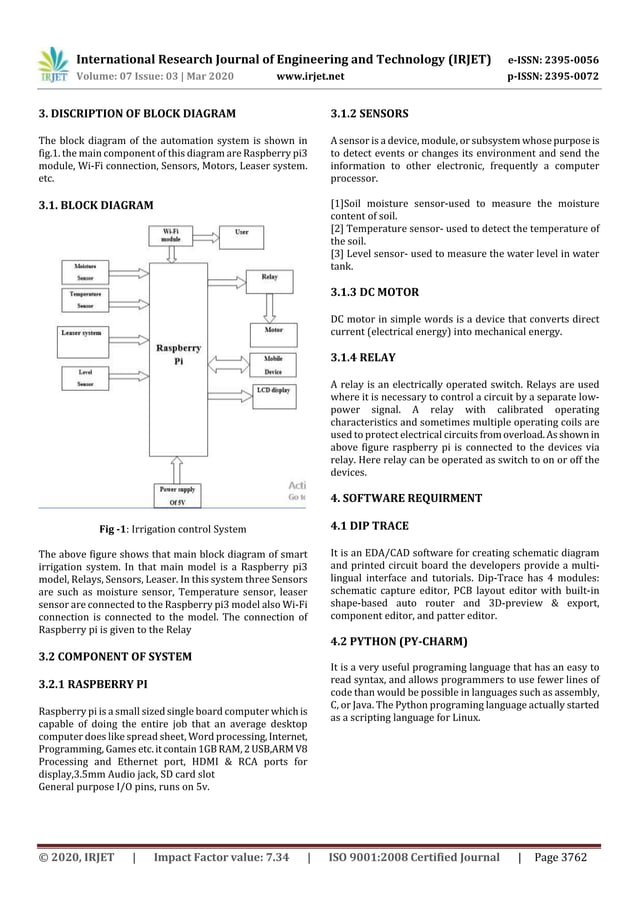IRJET - IoT based Smart Irrigation System using Raspberry Pi3 | PDF