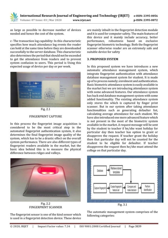 IRJET - Biometric Attendance System | PDF