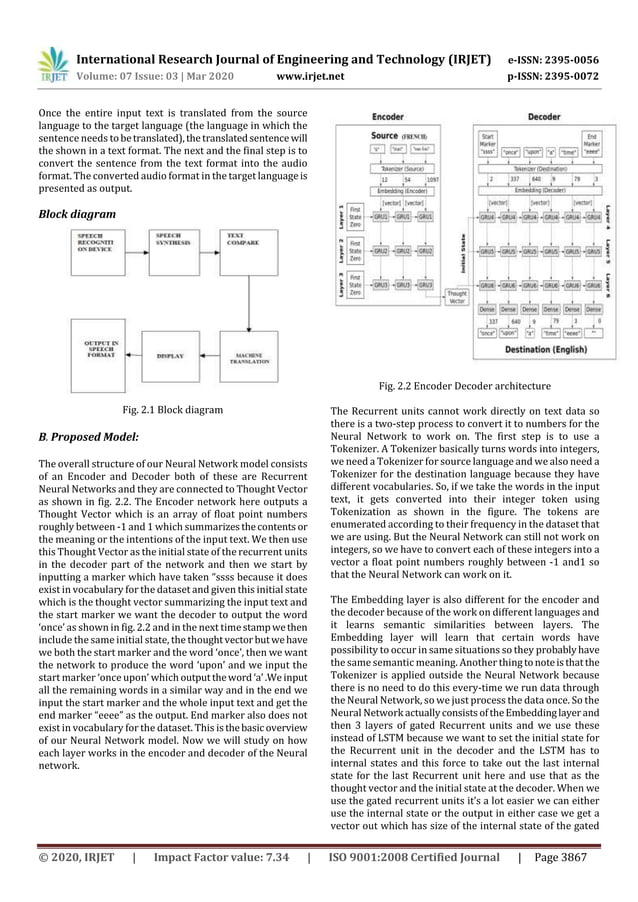 IRJET - Speech to Speech Translation using Encoder Decoder Architecture | PDF