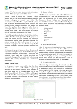 IRJET - Analysis of Crop Yield Prediction by using Machine Learning Algorithms | PDF ...