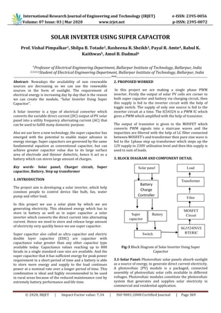 IRJET - Solar Inverter using Super Capacitor | PDF