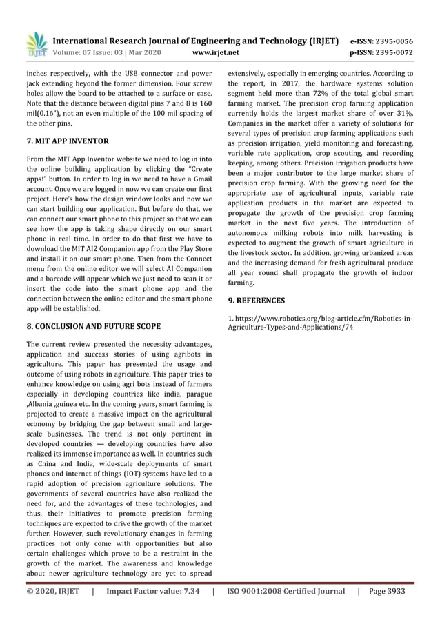 IRJET - Smartphone and it uses to Control Agricultural Robot | PDF