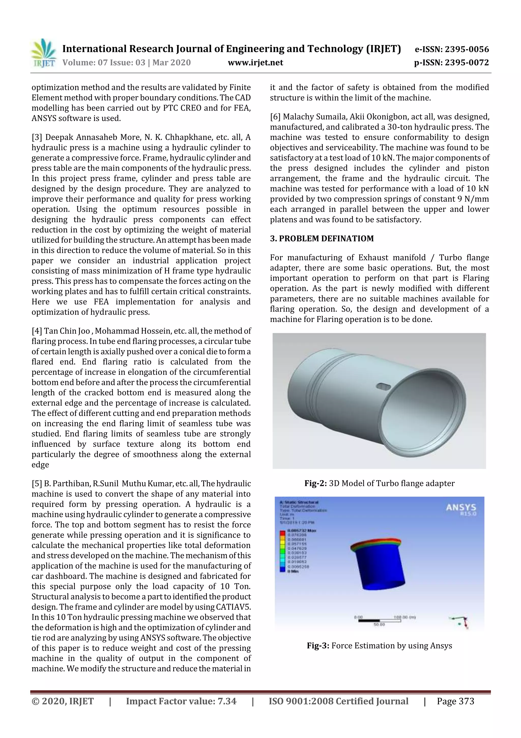 IRJET - Design & Manufacturing of 20 Ton Horizontal Hydraulic Press ...