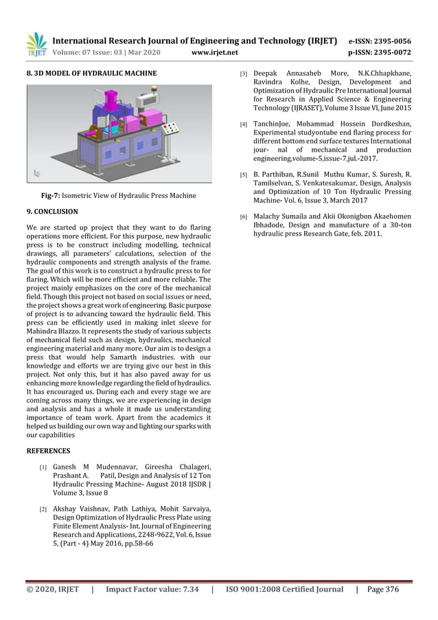 IRJET - Design & Manufacturing of 20 Ton Horizontal Hydraulic Press ...