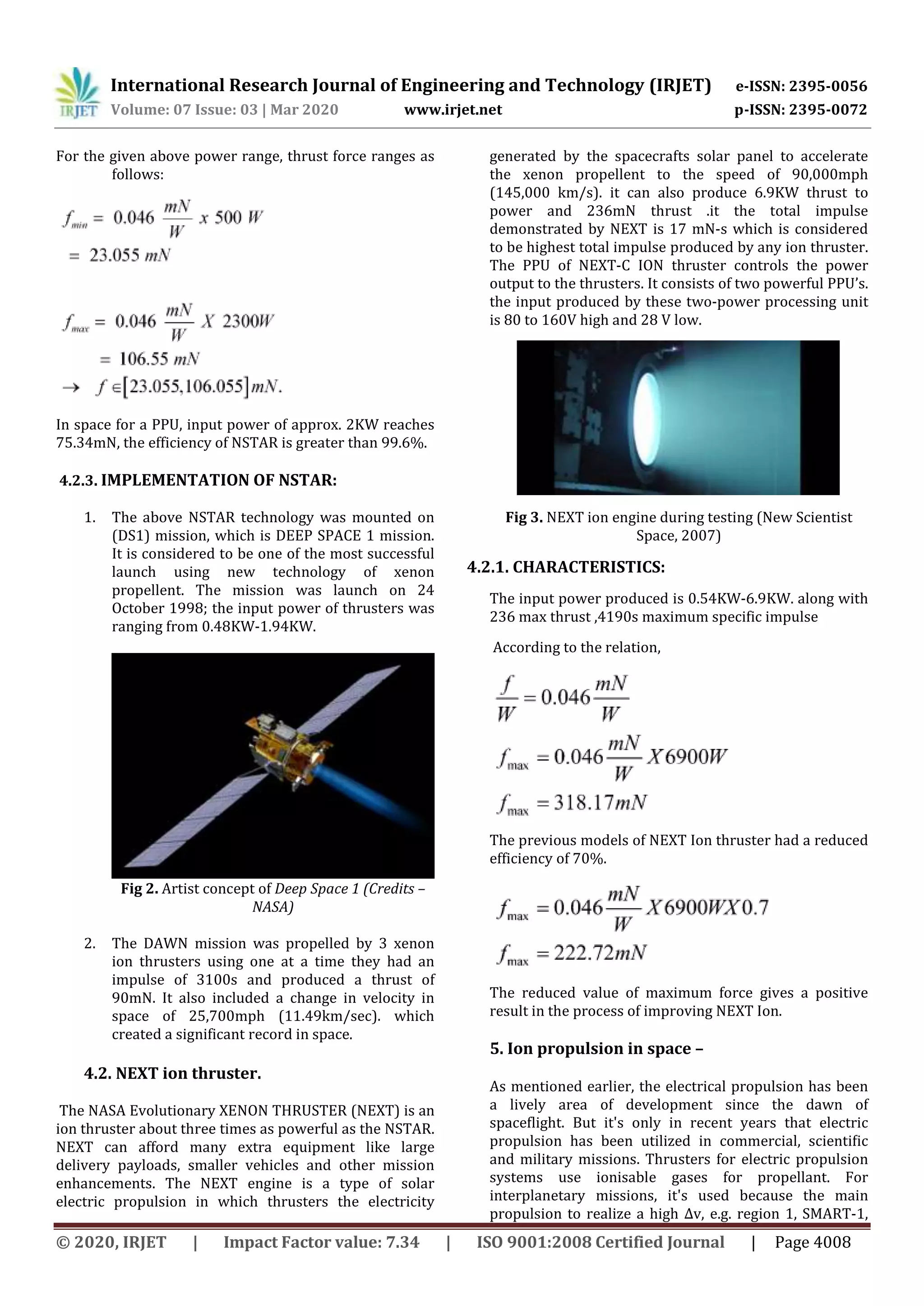 IRJET - Electric Propulsion System – Ion Thruster | PDF