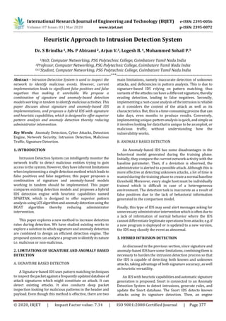IRJET - Heuristic Approach to Intrusion Detection System | PDF