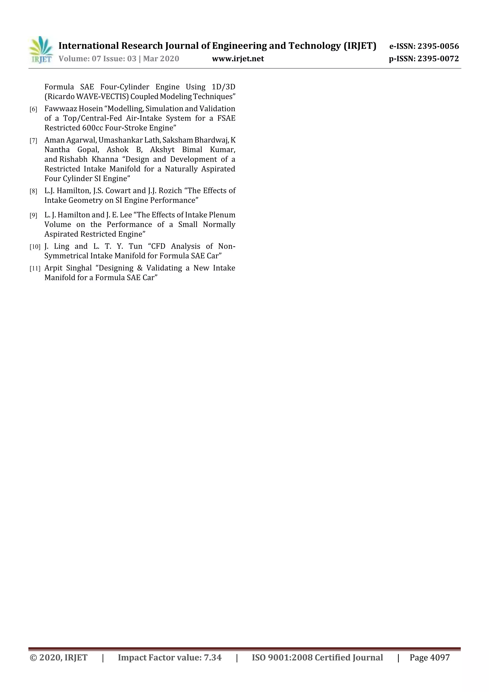 IRJET - Review on Design of Intake Manifold for Air Restricted Engine | PDF
