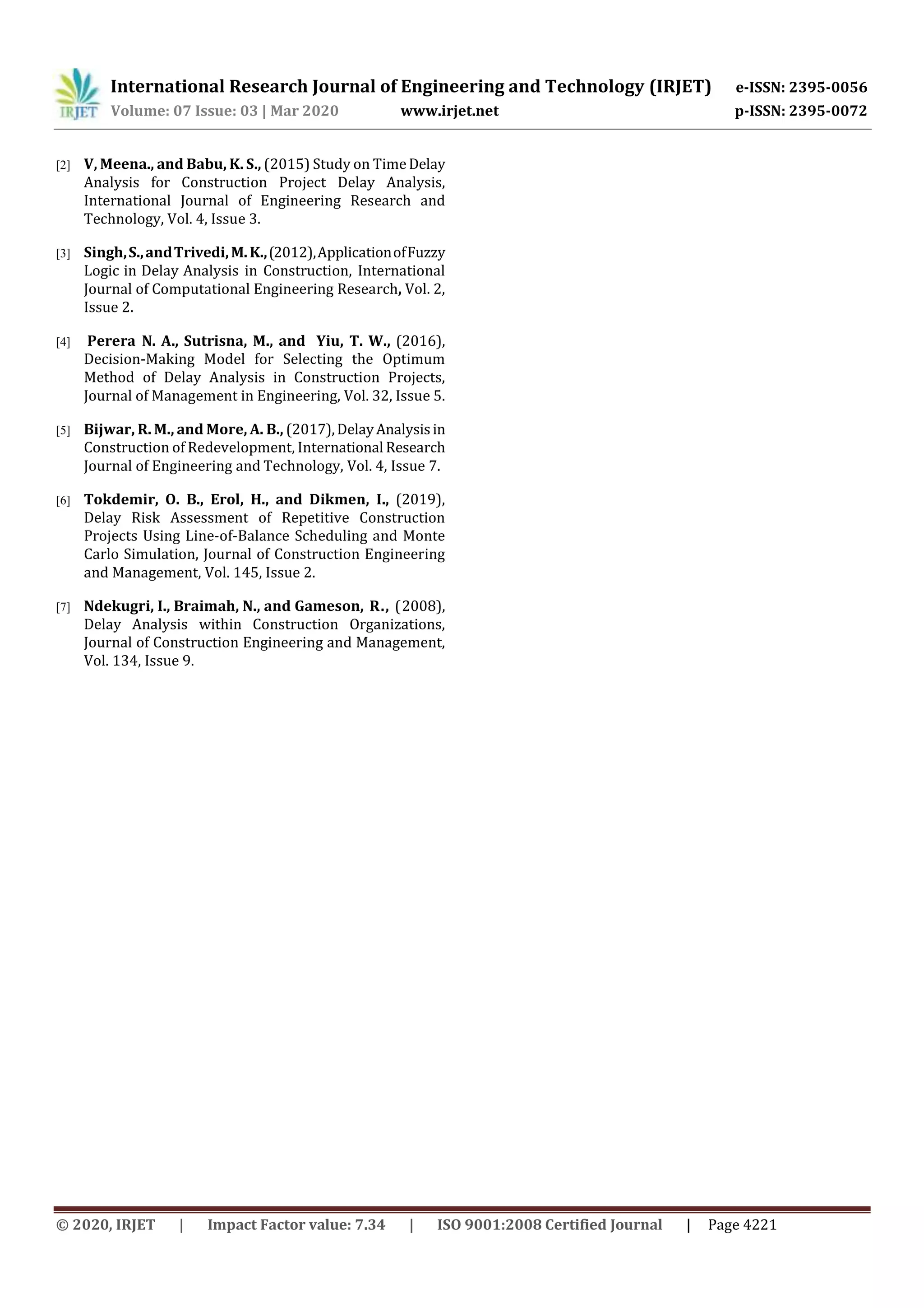 IRJET - Fuzzy Logic Approach in Construction Delay Analysis | PDF