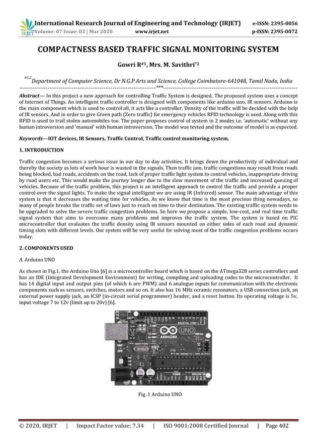 IRJET - Compactness based Traffic Signal Monitoring System | PDF