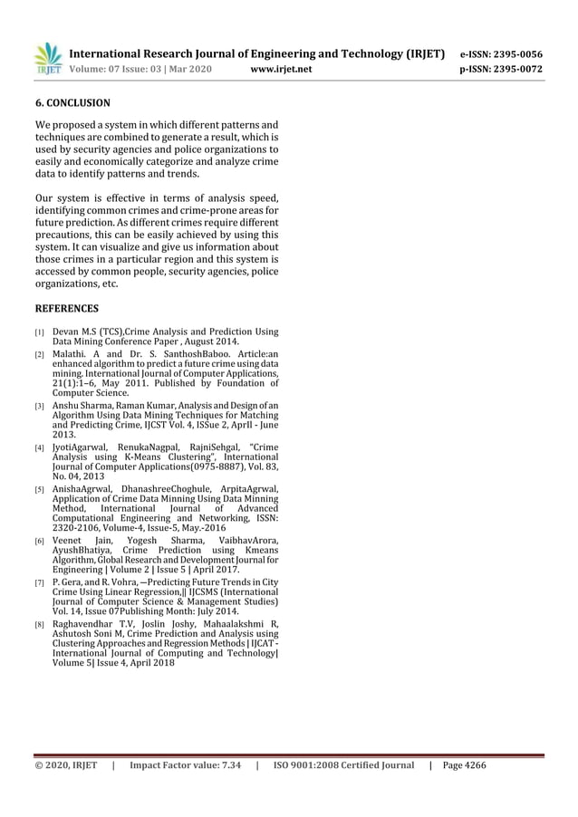 Irjet Crime Analysis And Prediction By Using Dbscan Algorithm Pdf
