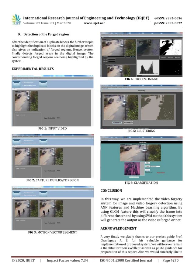 Irjet A Research On Video Forgery Detection Using Machine Learning Pdf