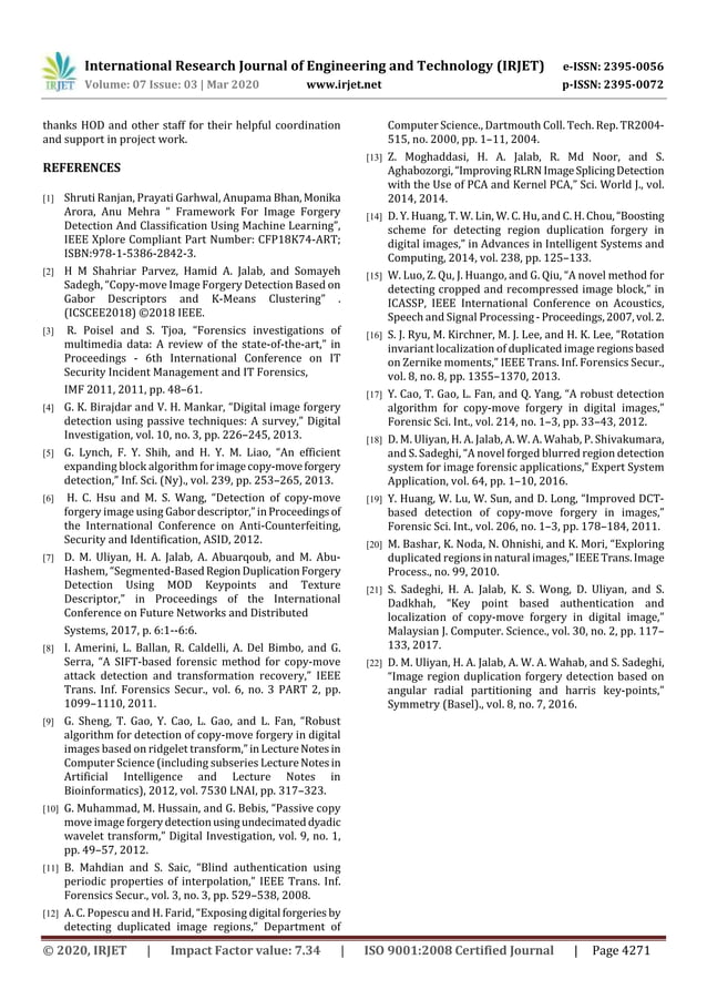 Irjet A Research On Video Forgery Detection Using Machine Learning Pdf