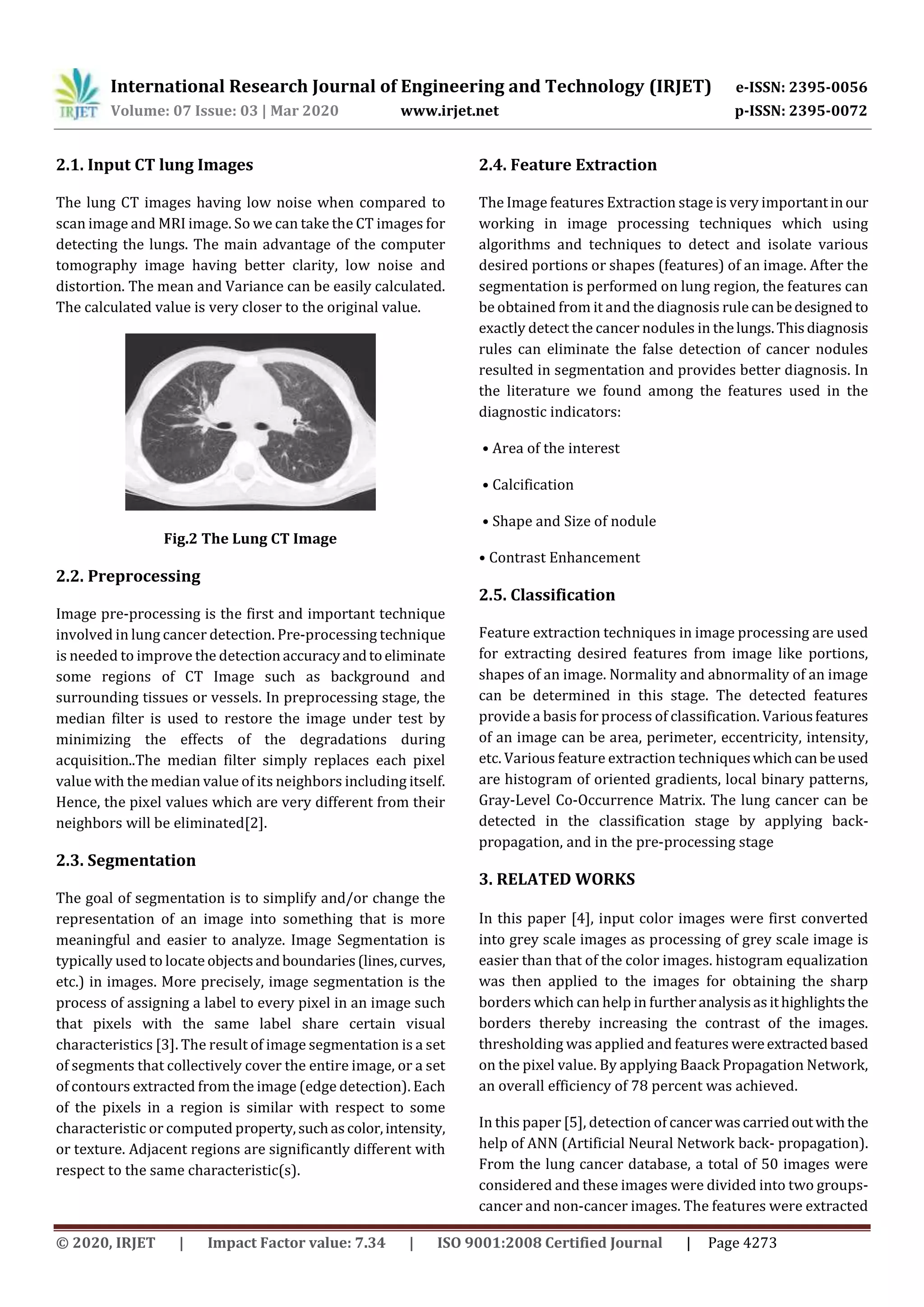 Irjet Lung Cancer Detection Using Glcm And Convolutional Neural