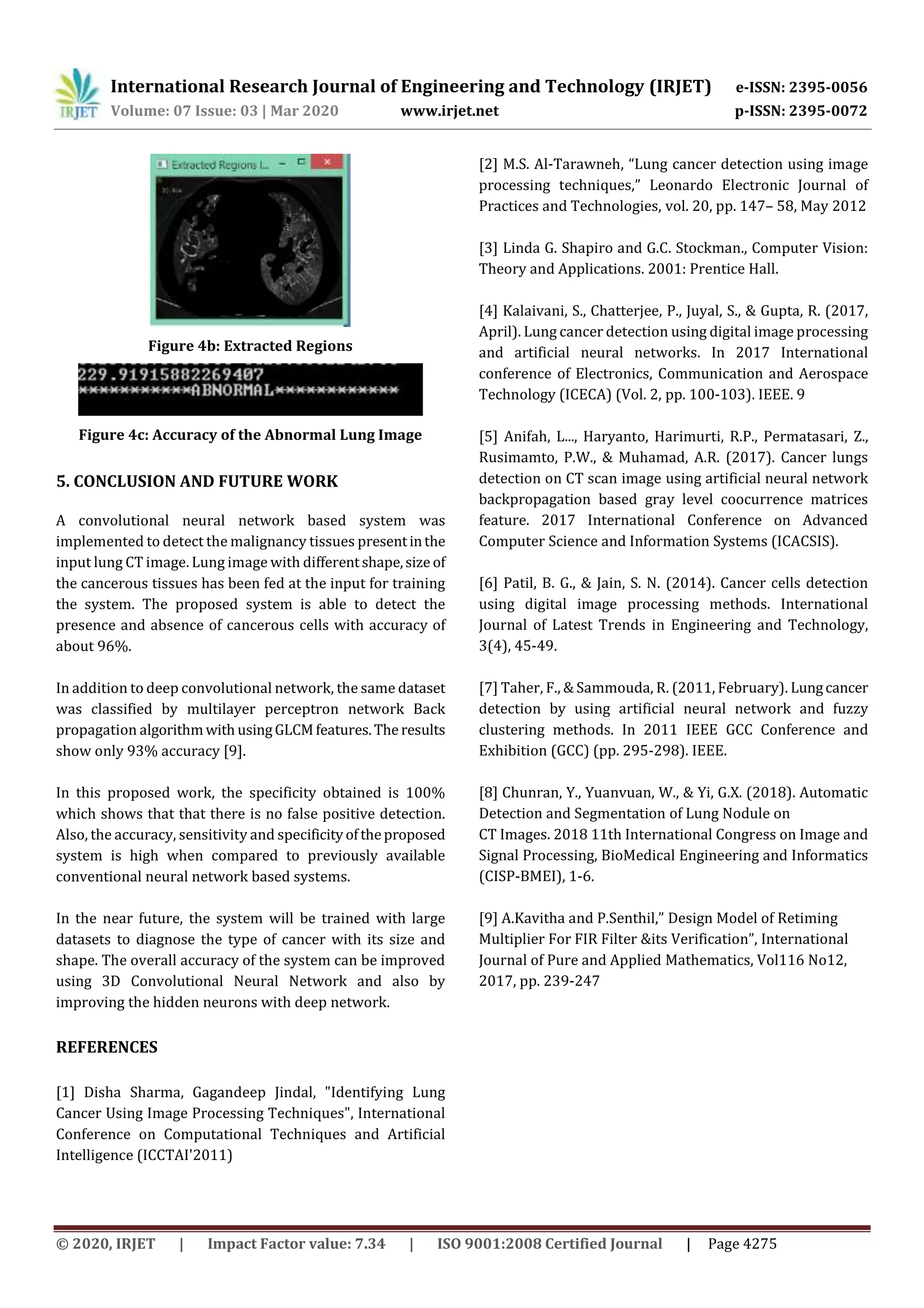 Irjet Lung Cancer Detection Using Glcm And Convolutional Neural