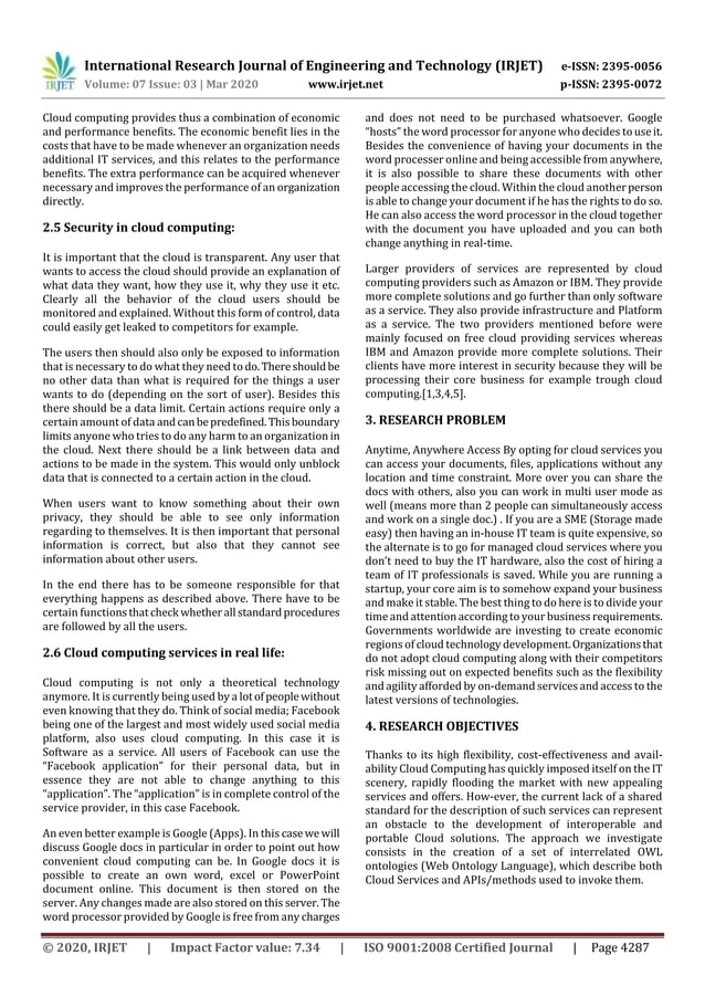 IRJET - Cloud Computing Application | PDF