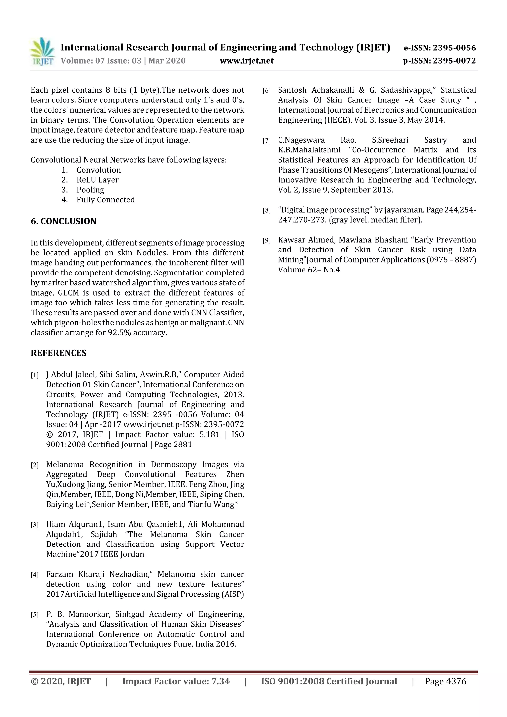 IRJET - Detection of Skin Cancer using Convolutional Neural Network | PDF