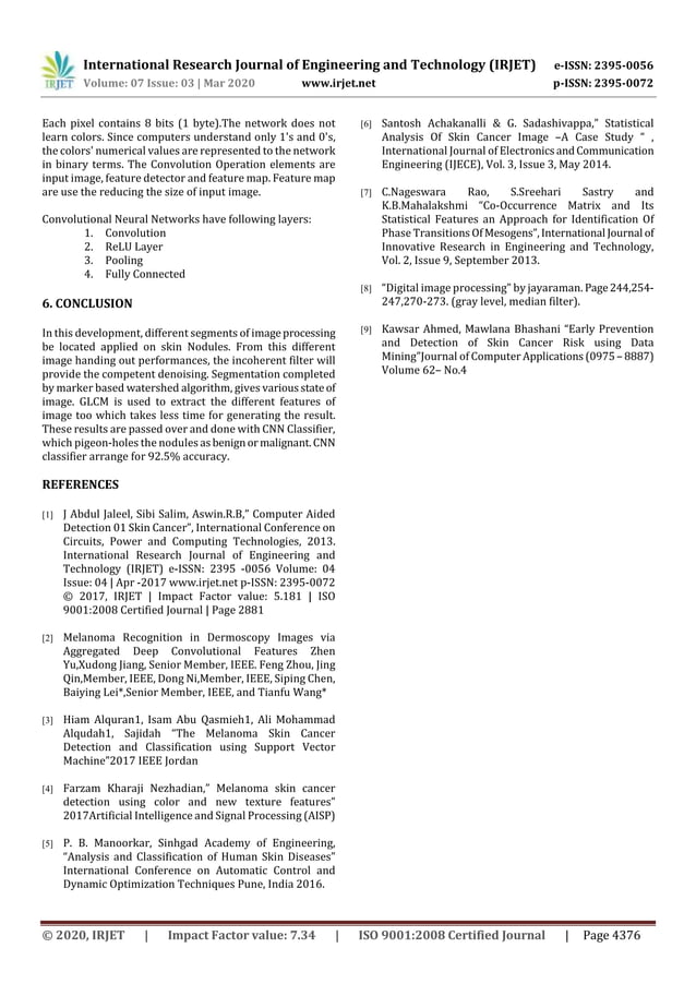 Irjet Detection Of Skin Cancer Using Convolutional Neural Network Pdf