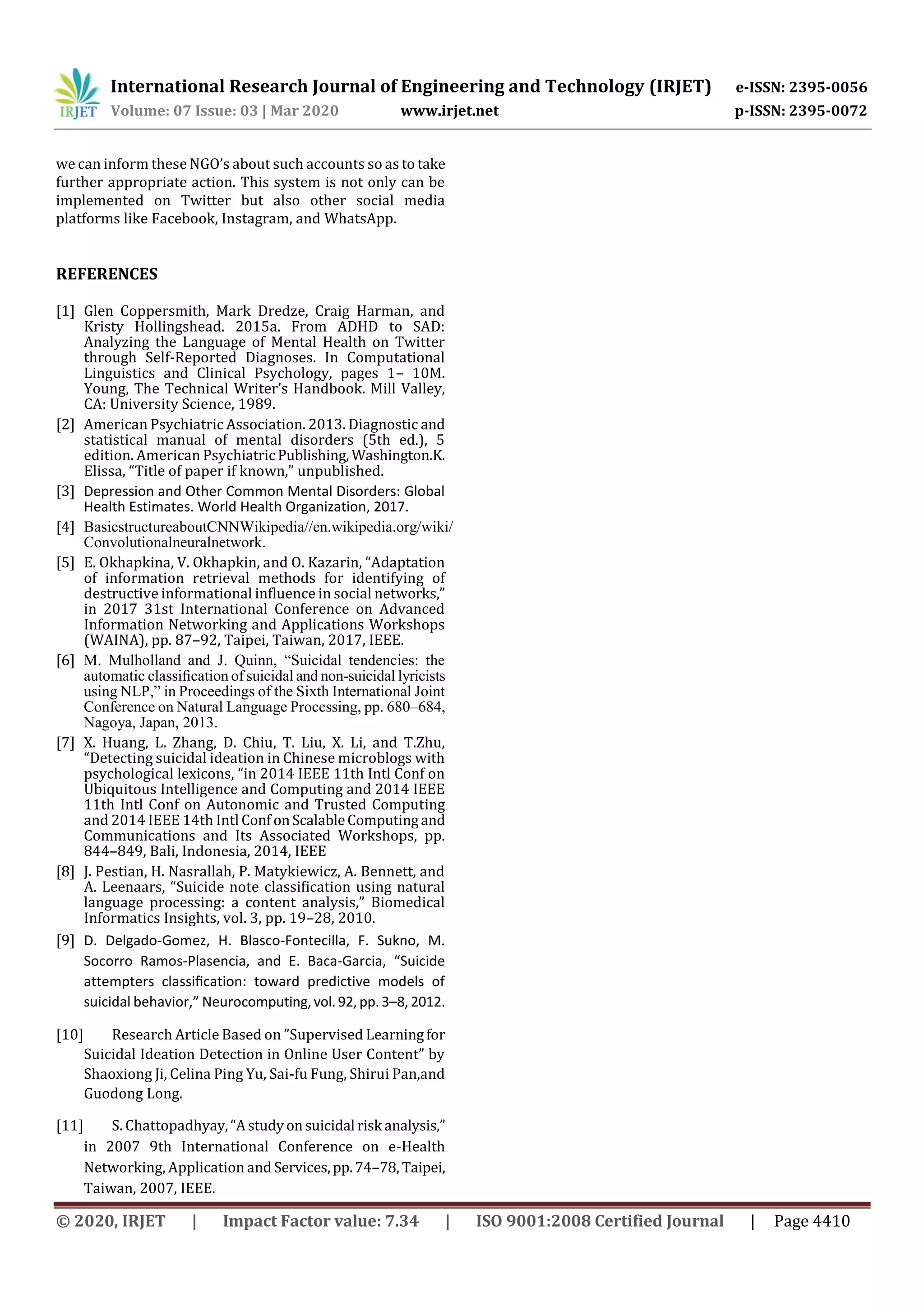 IRJET - Suicidal Text Detection using Machine Learning | PDF