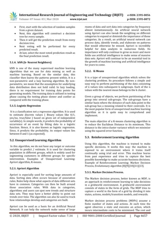 IRJET - A Review on Machine Learning Algorithms and their Applications | PDF