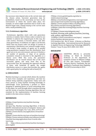 IRJET - A Review on Machine Learning Algorithms and their Applications ...