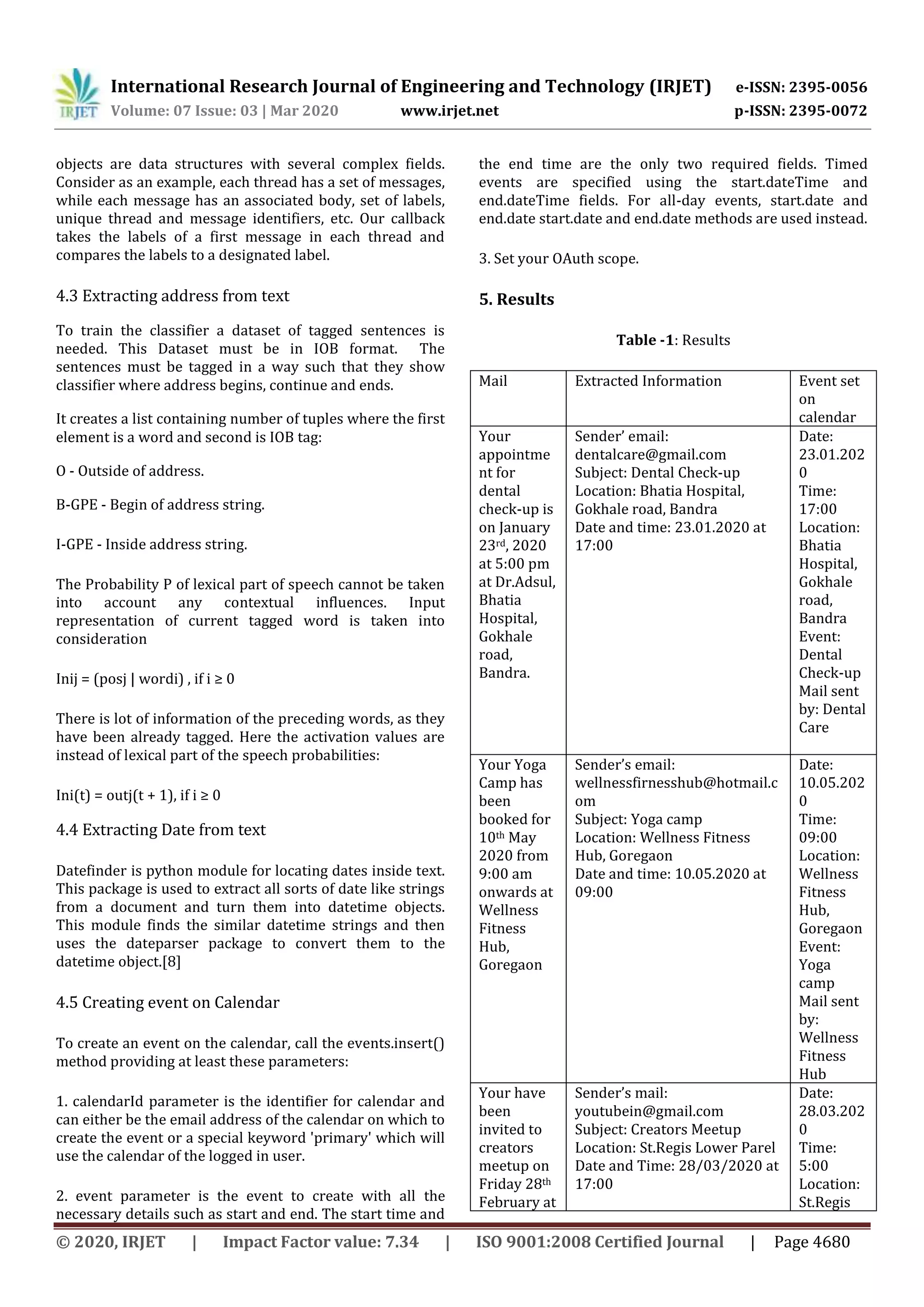 IRJET - Event Notifier on Scraped Mails using NLP | PDF
