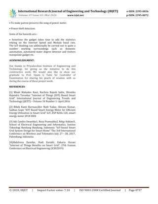 IRJET - IoT based Smart Monitoring in Distribution System | PDF