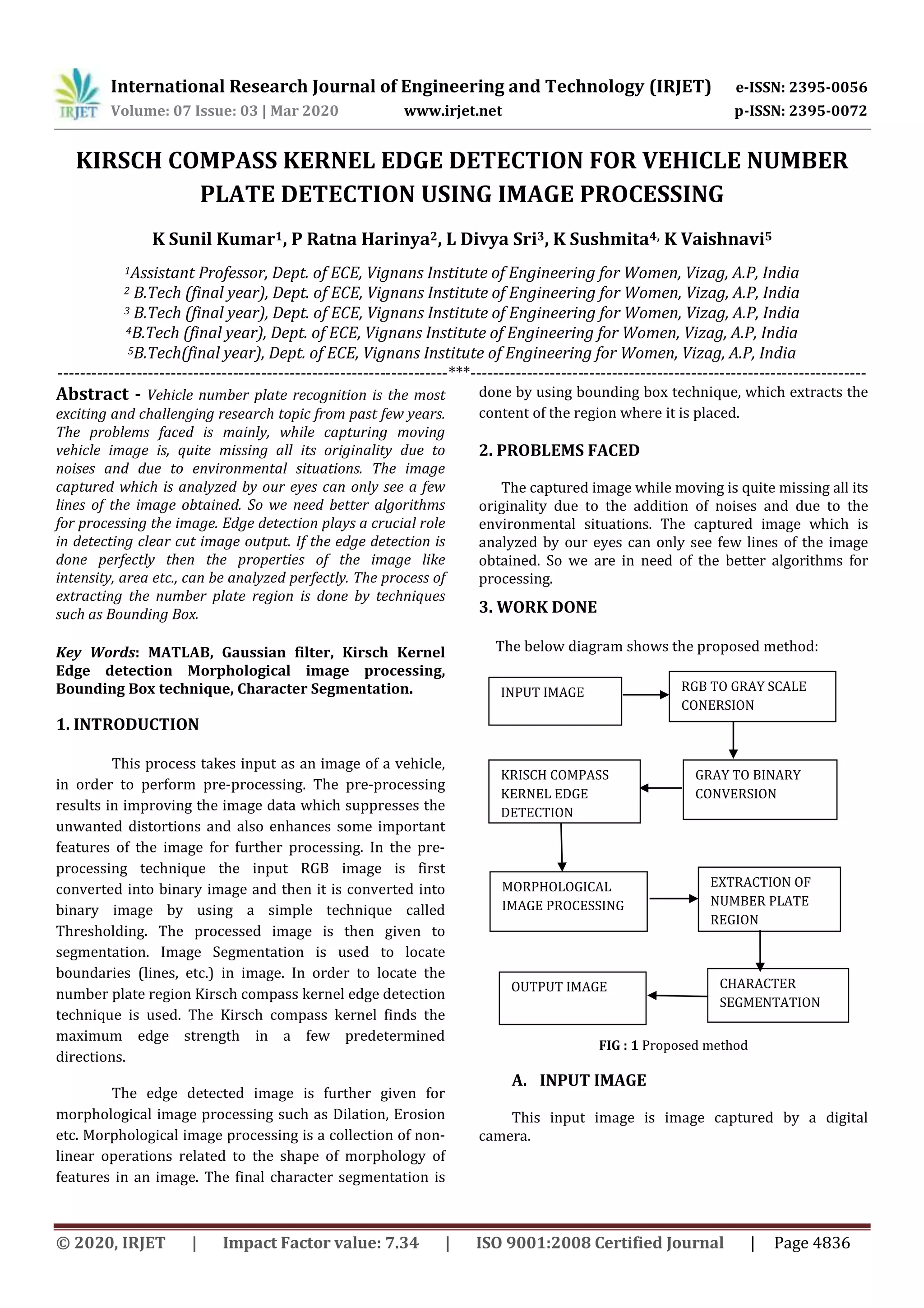 IRJET - Kirsch Compass Kernel Edge Detection for Vehicle Number Plate ...