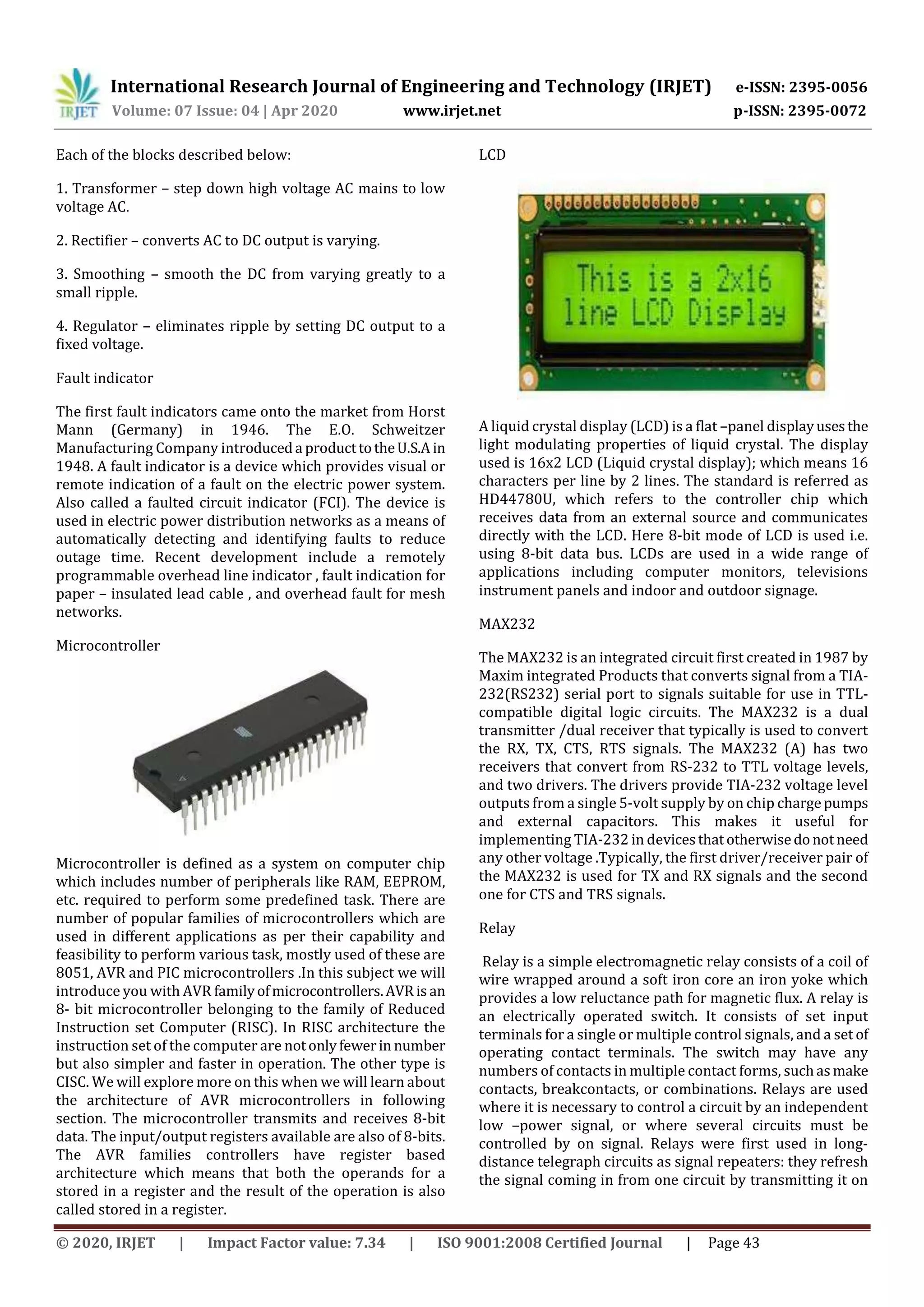 Irjet Monitoring And Protection Of Distribution Transformer Using Gsm