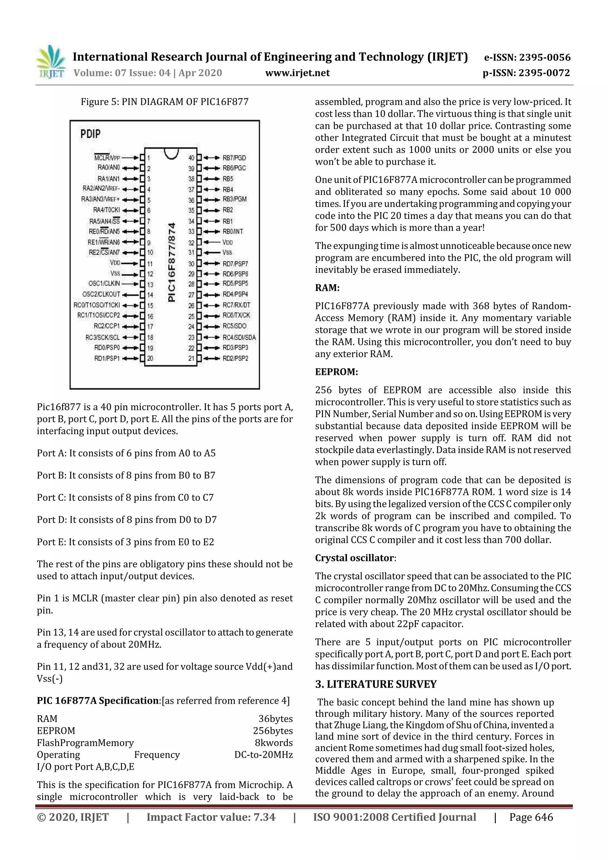 IRJET - Landmine Detection using Wireless Robot | PDF