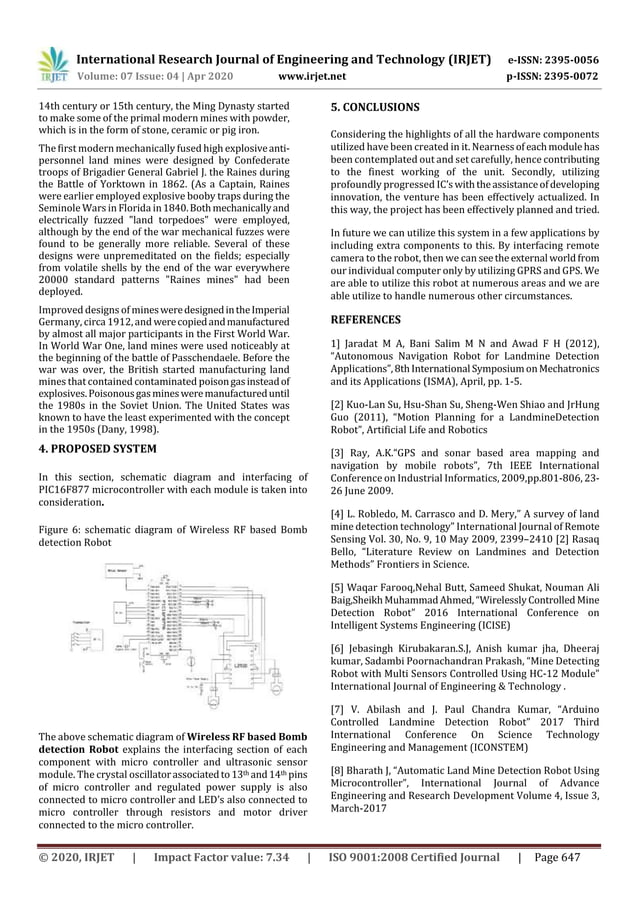 IRJET - Landmine Detection using Wireless Robot | PDF