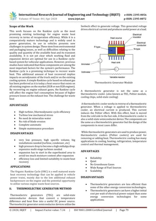 IRJET- IC Engine Waste Heat Recovery Systems | PDF | Green Vehicles ...