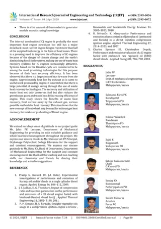 IRJET- IC Engine Waste Heat Recovery Systems | PDF
